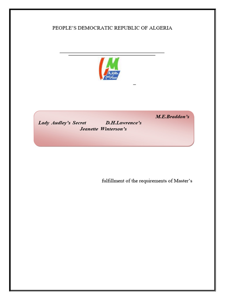 Dissertation Submitted in Partial Fulfillment of The Requirements of ...
