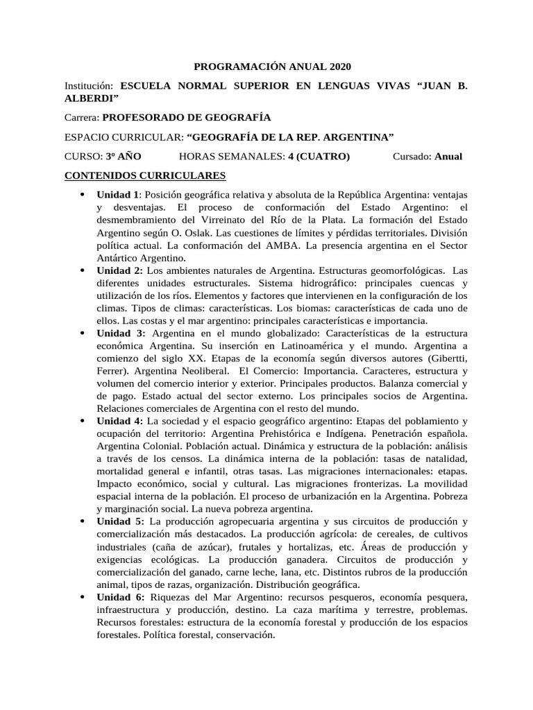 PROGRAMA ARGENTINA 2020 | PDF | Argentina | Los bosques