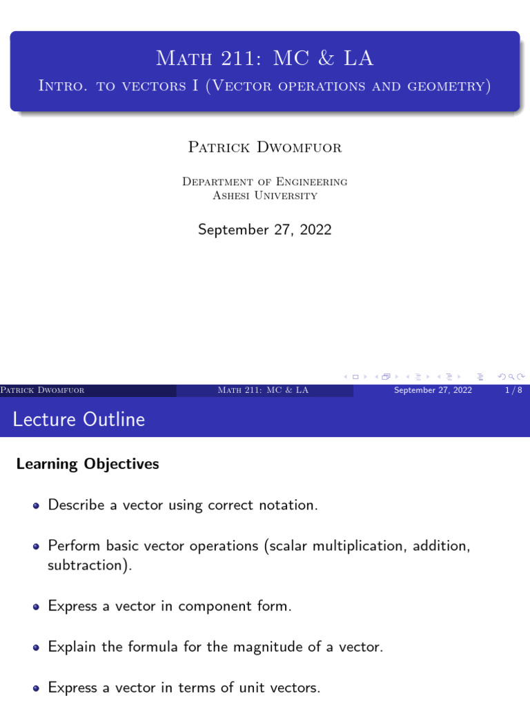 Lecture 4 | PDF | Euclidean Vector | Mathematics Lecture 4 | PDF | Euclidean Vector | Mathematics