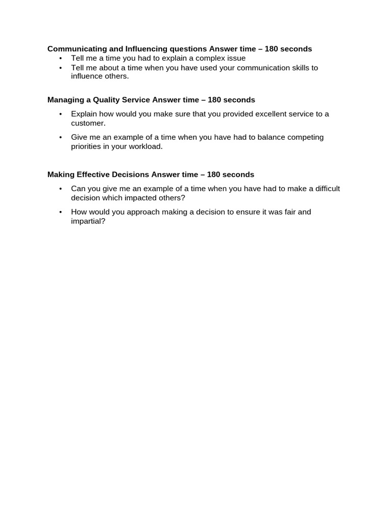 Communicating and Influencing Questions | PDF | Career & Growth