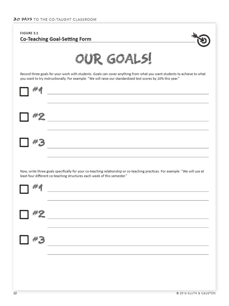 Co-Teaching Goal Setting Guide | PDF