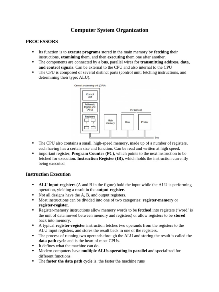 Computer System Organization: Processors | PDF | Central Processing Unit | Parallel Computing