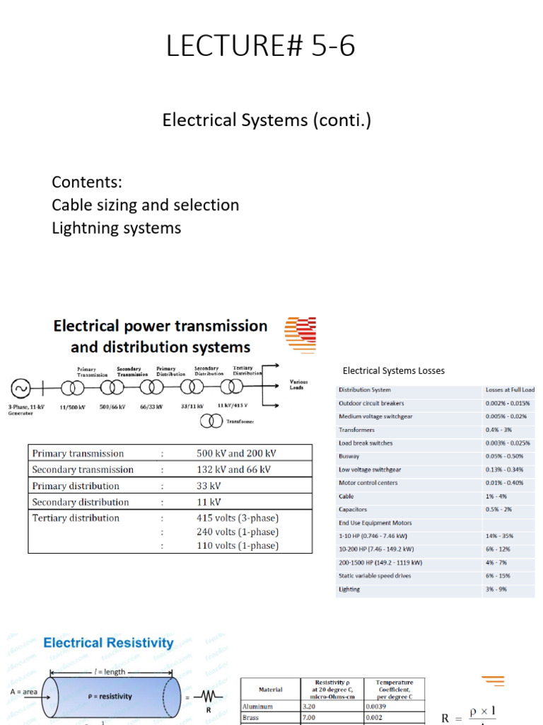 Electrical Cable Sizing and Lighting Systems | PDF | Light ...
