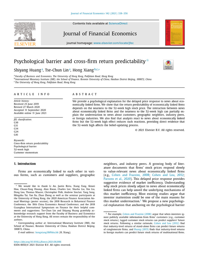 Huang Et Al JFE 2021 | PDF | Option (Finance) | Financial Economics
