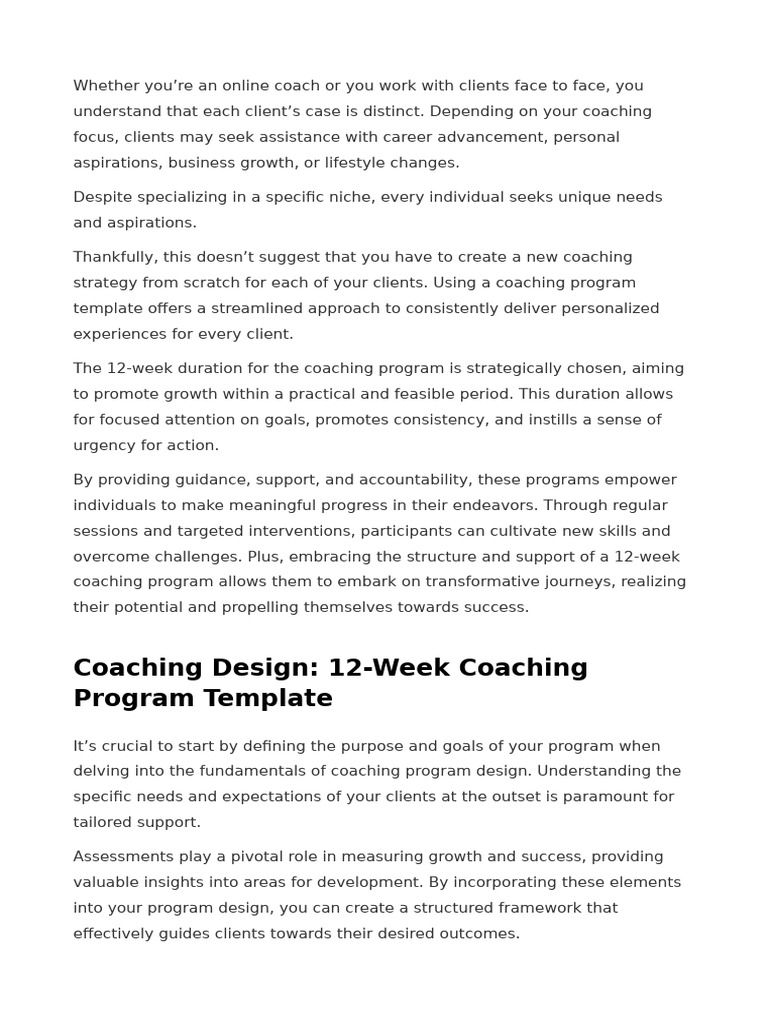 Simply coach 12 week coaching guide | PDF | Goal | Goal Setting