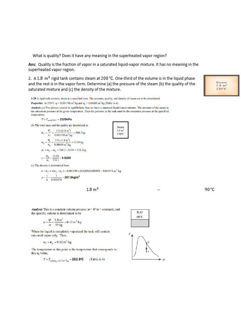 Quiz 5 - Properties of Pure Substances Soln | PDF