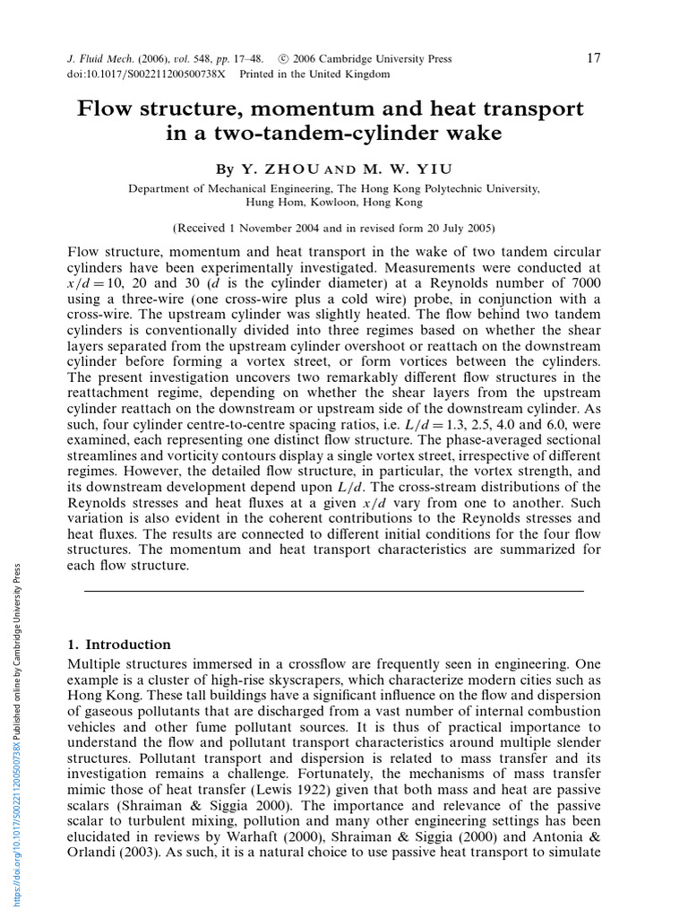 Two-Tandem-Cylinder Wake Flow Analysis | PDF | Vortices | Root Mean Square