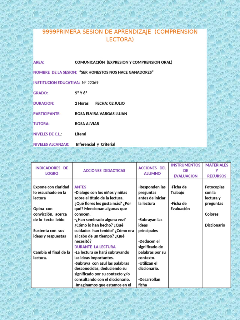 Com Comp. Lectora SER HONESTOS NOS HACE GANADORES" | PDF | Loro ...
