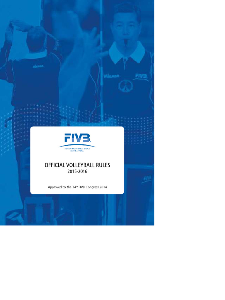 FIVB Official Volleyball Rules 2015-2016 | PDF | Volleyball | Rules