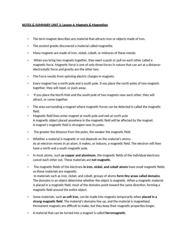 Magnetism Basics for Students | PDF | Magnet | Magnetism