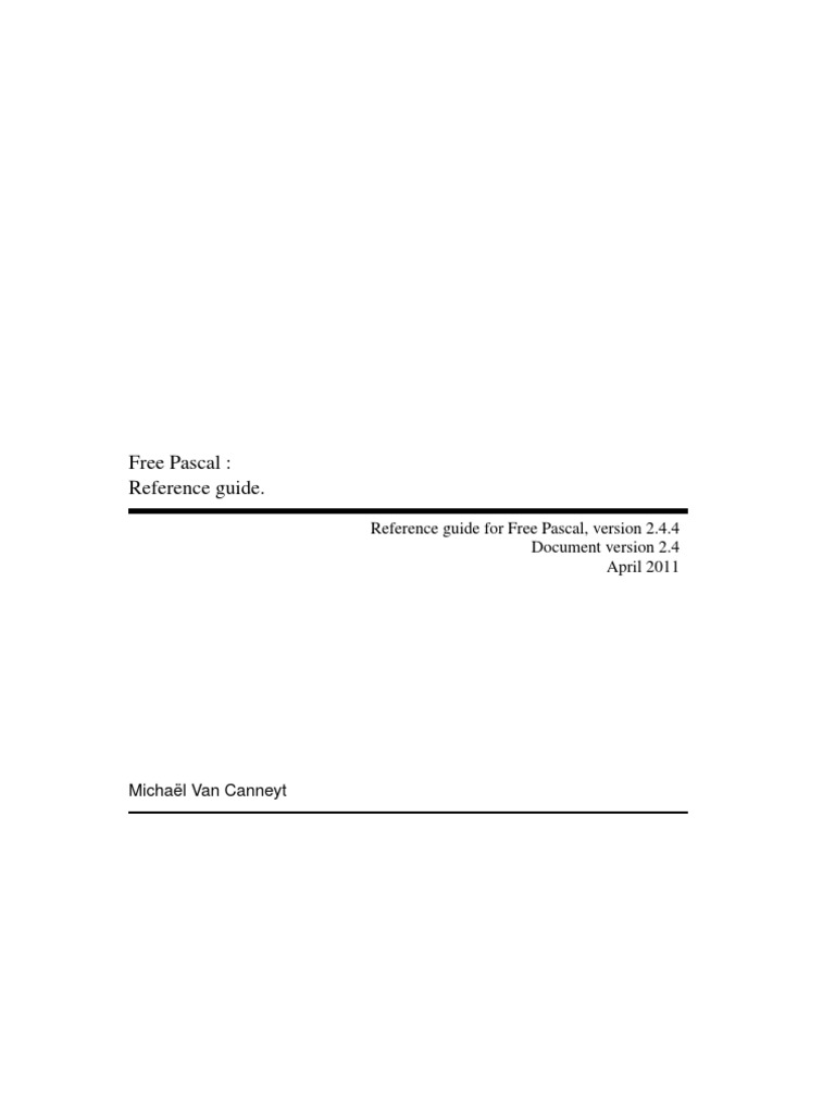 Free Pascal Ref | PDF | Data Type | Boolean Data Type