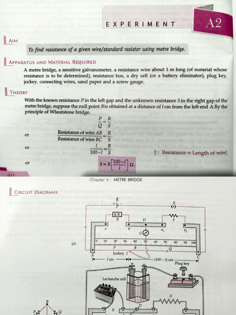 Physics Practical Meter Bridge | PDF | Electrical Resistance And Conductance | Electrical ...