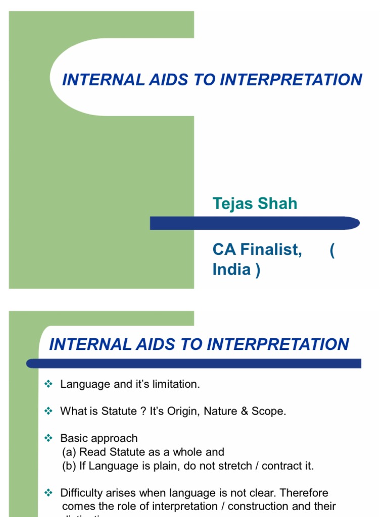 Aids to Statutory Interpretation | PDF | Government Information ...