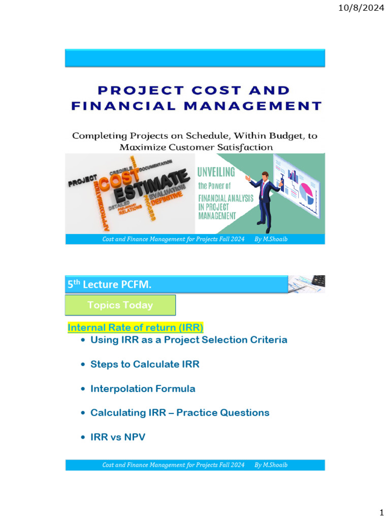 5 PCFM Fall 2024 08102024 101615pm | PDF | Internal Rate Of Return ...