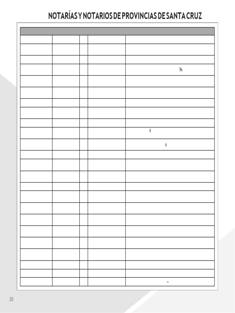 Notaras y Notarios de Provincias de Santa Cruz | PDF