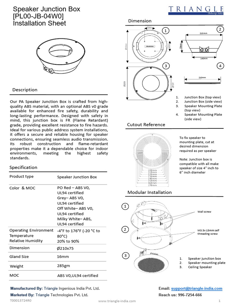 (DataSheet) Speaker JB-PL00-JB-04W0 | PDF | Building Engineering