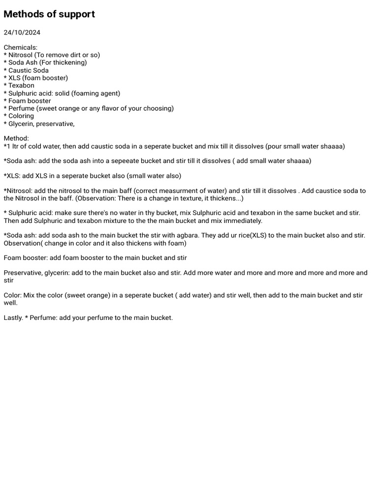 Methods of Support | PDF