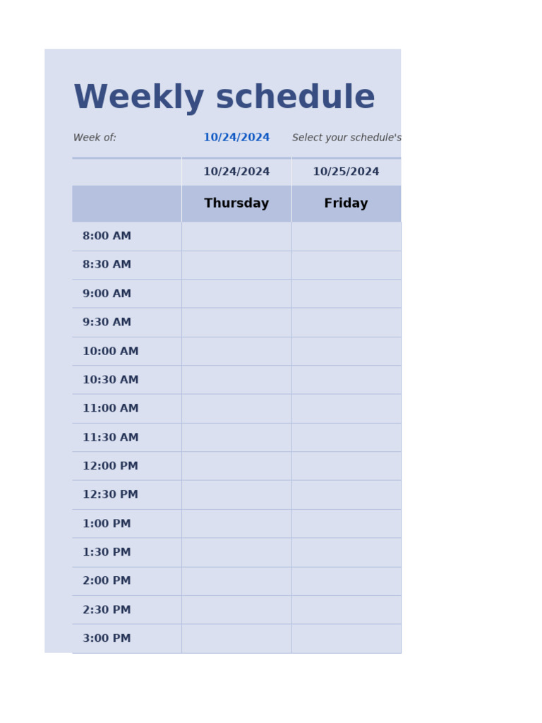 Simple Weekly Schedule | PDF