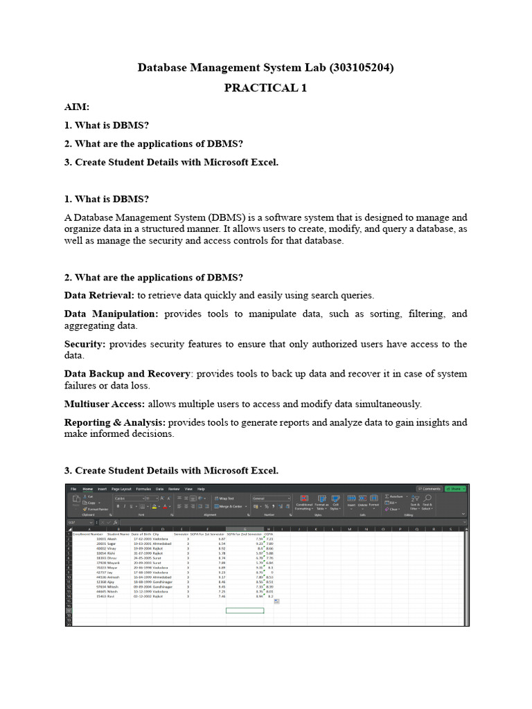Dbms Lab Practicals All - 240922 - 220546 | PDF | Databases | Data Management