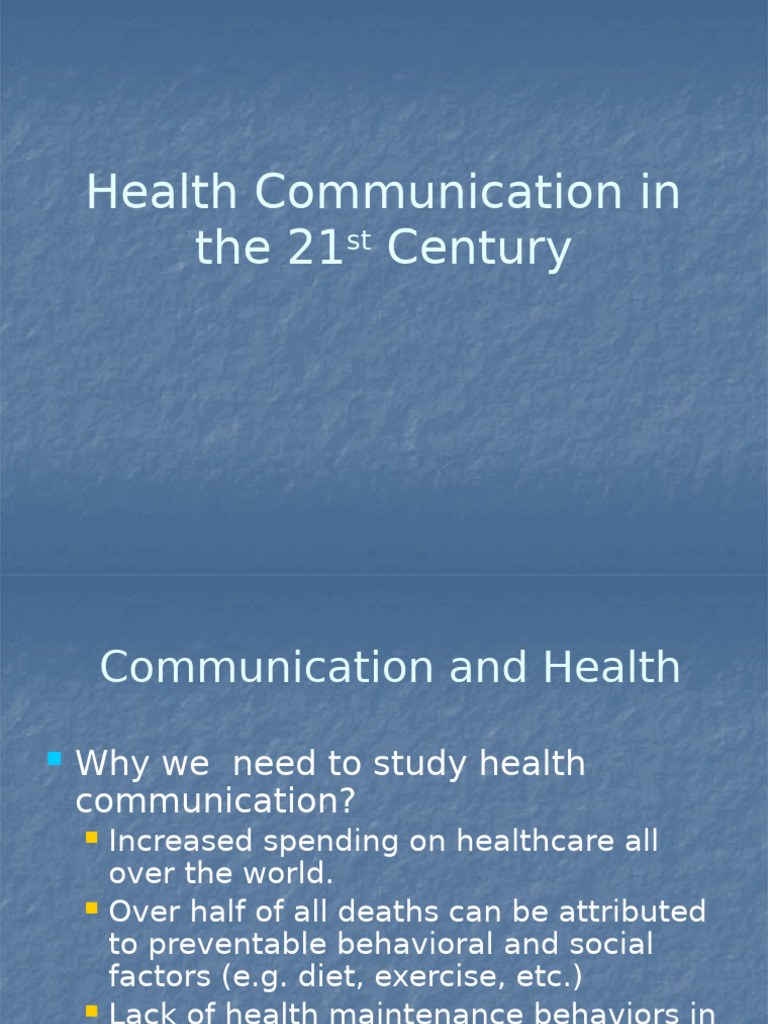 Health Communication 21stcentury | PDF | Communication | Health Care