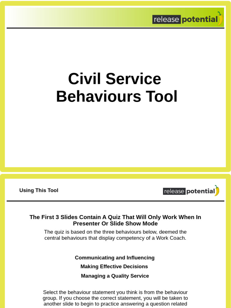 Civil Service Behaviours Tool | PDF | Communication | Behavior