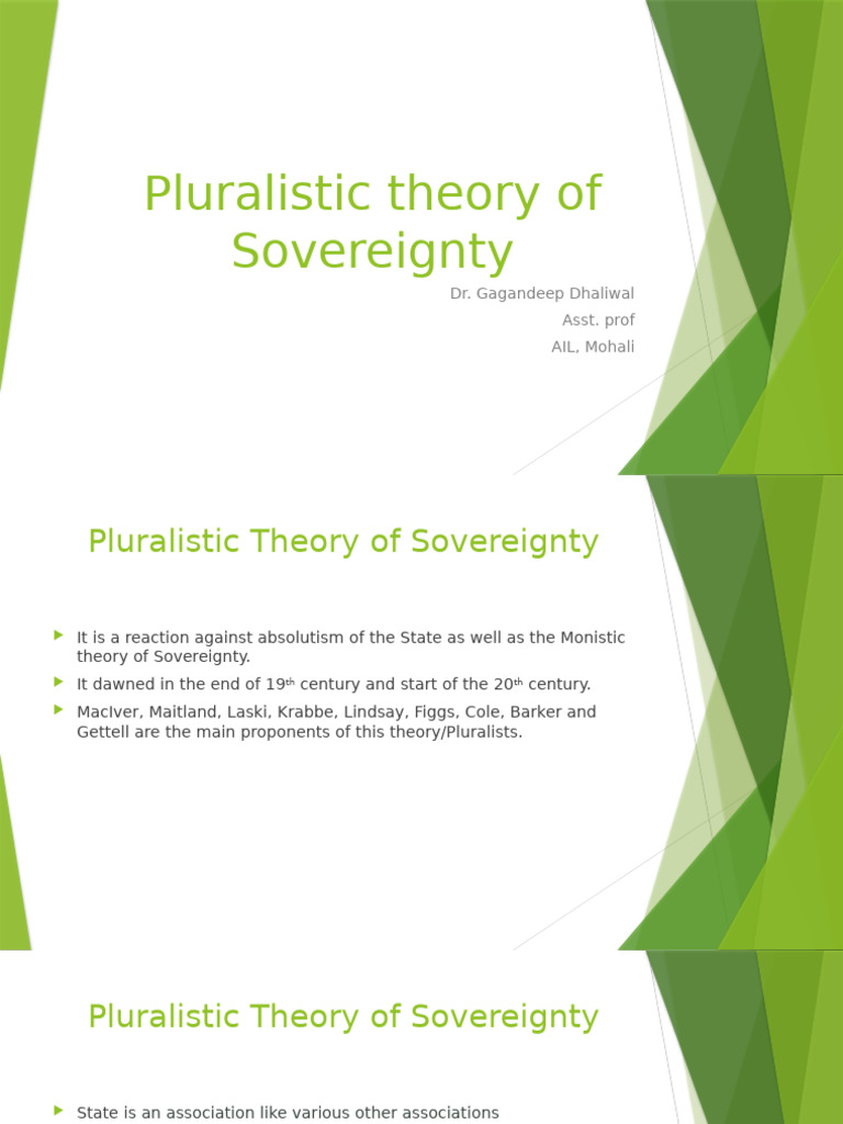 Pluralistic Theory of Sovereignty | PDF | Sovereignty | Political Science