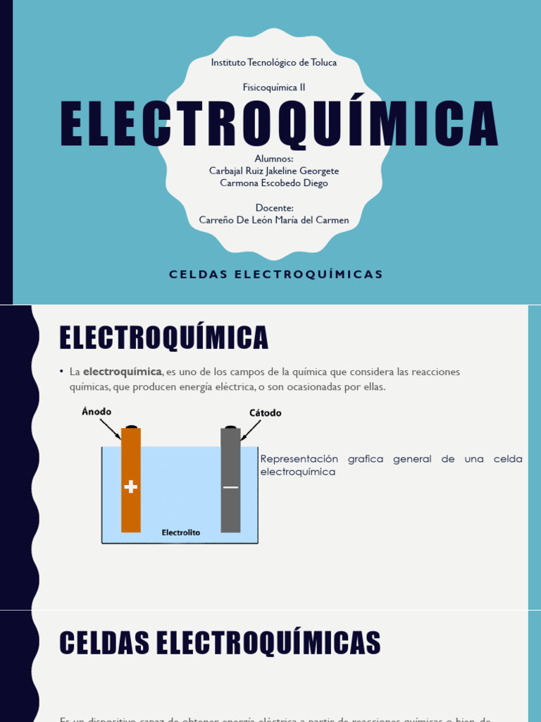 Celdas Electroquímicas | PDF | Electrólito | Redox