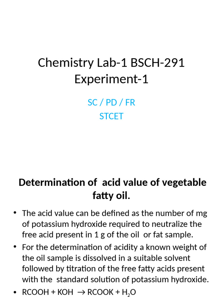 Chemistry Lab 1 BSCH 291 EXPT 1 | PDF | Titration | Chemistry