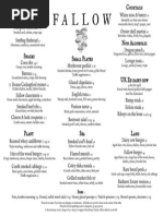 Fallow Restaurant Menu Overview | PDF | Sauce | Pickling
