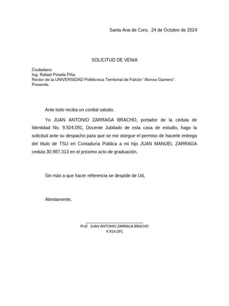 Venia Titulo | PDF