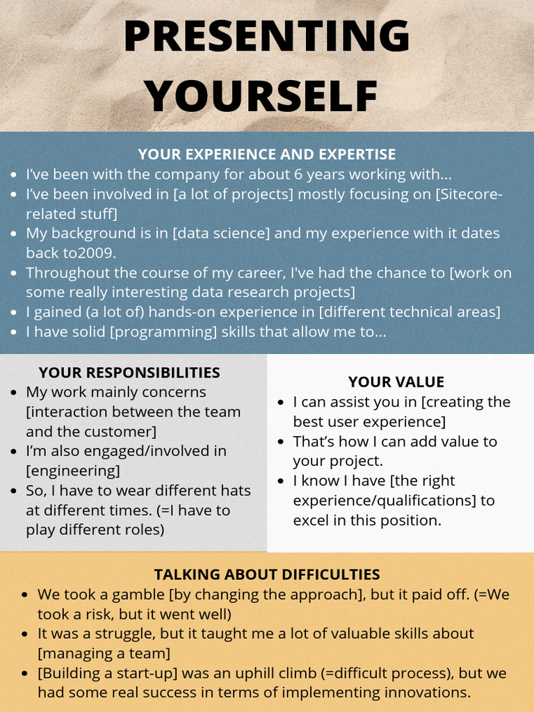 Presenting yourself | PDF