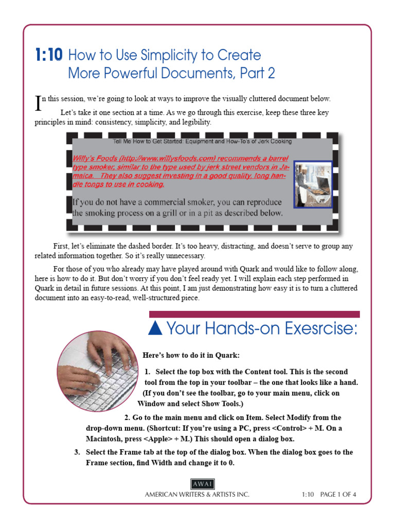 01-10 How To Use Simplicity To Create More Powerful Document - Part 2 | PDF | Menu (Computing ...
