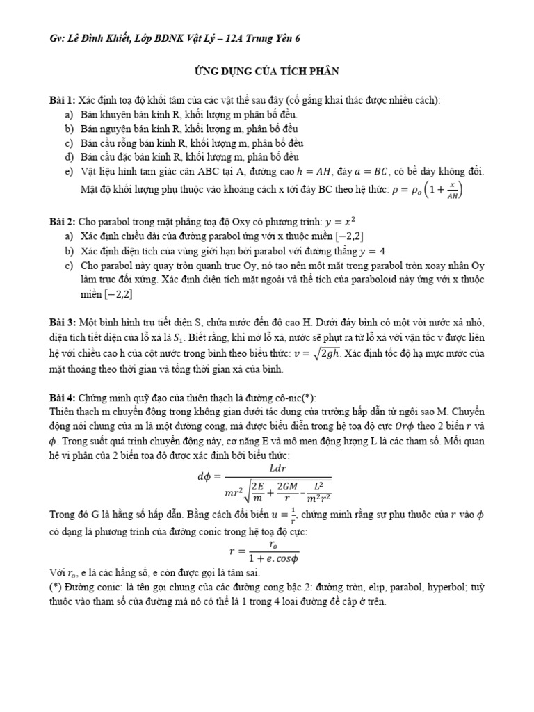 Cl2009 NG D NG C A Tích Phân | PDF