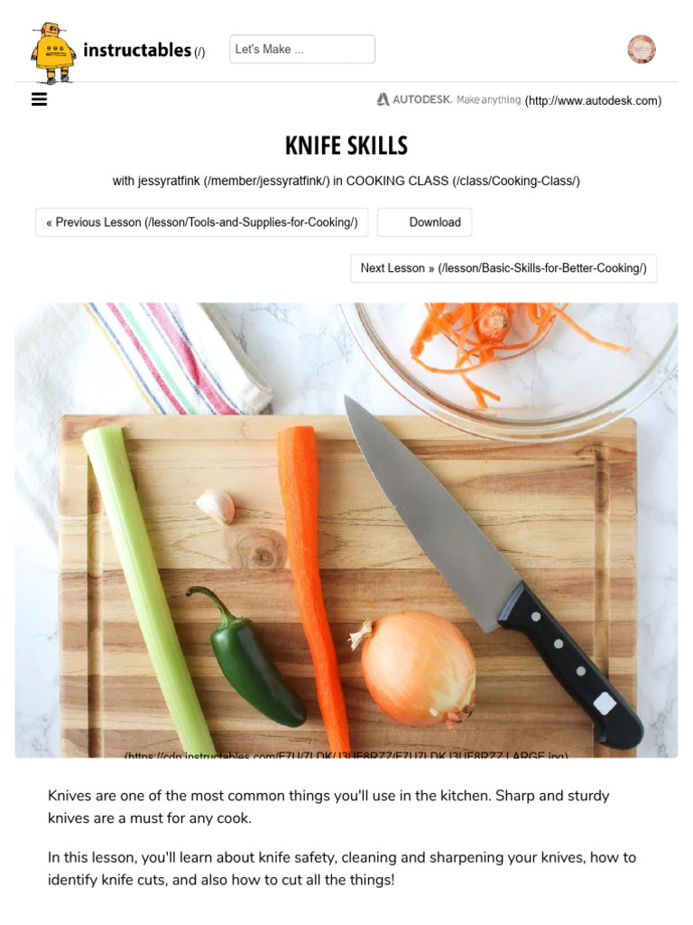 Knife Skills | PDF | Knife | Blade Knife Skills | PDF | Knife | Blade