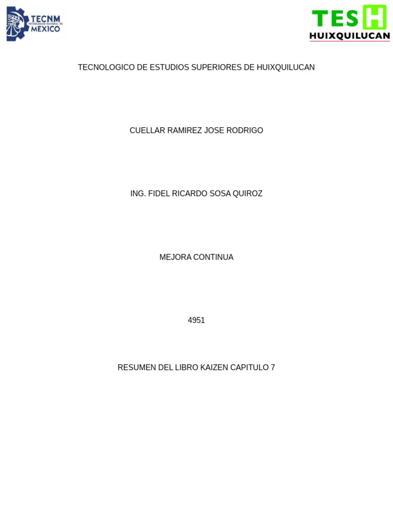 Ultimo Resumen Libro Kaizen | PDF | Crecimiento personal y profesional ...