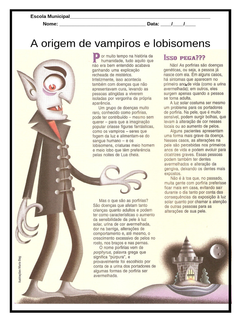 Ativ Extra Português Davi Fev 2021 | PDF | Vampiros | Lobisomens