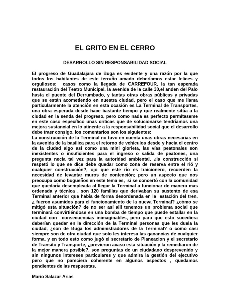 Críticas al Desarrollo de la Terminal Buga | PDF