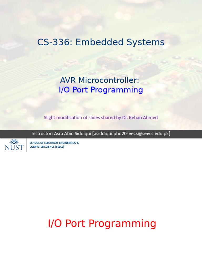 L11-IO Port Programming | PDF | Central Processing Unit | Integrated ...