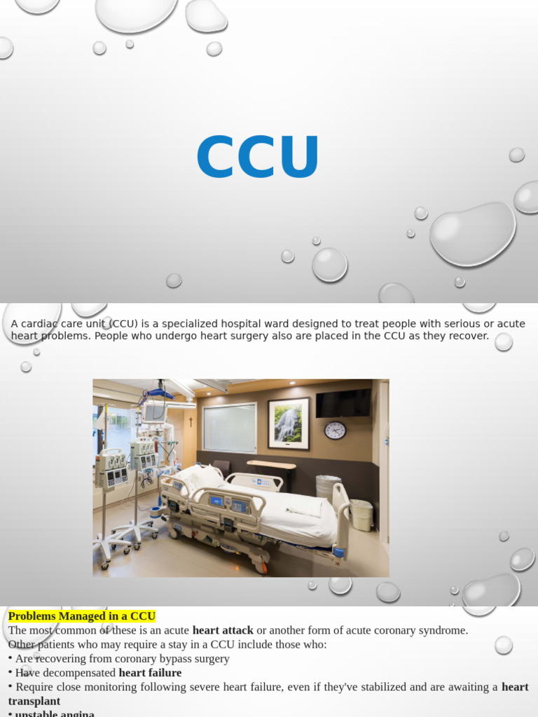 Ccu | PDF | Intensive Care Unit | Myocardial Infarction