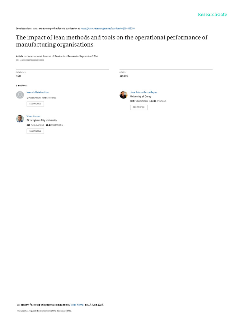 Lean Methods in Manufacturing | PDF | Lean Manufacturing | Structural ...
