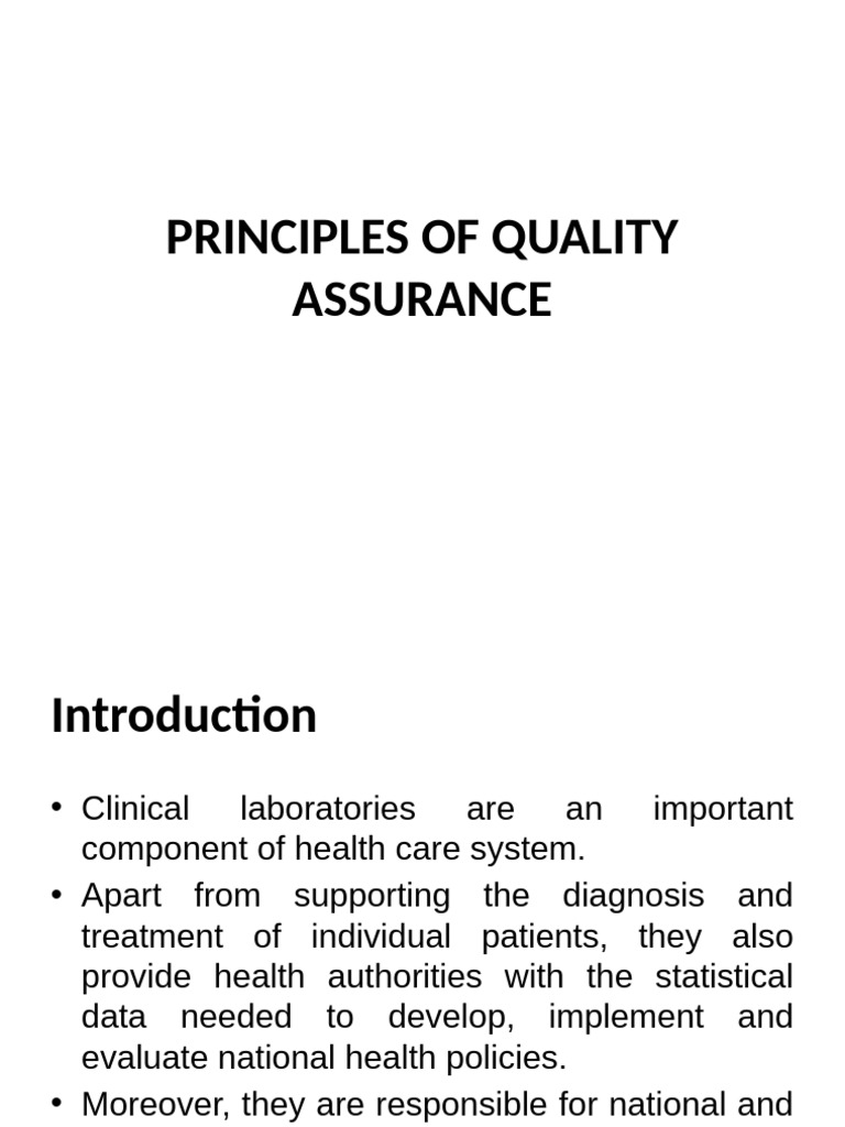 Principles of Quality Assurance | PDF | Quality Assurance | Accuracy ...