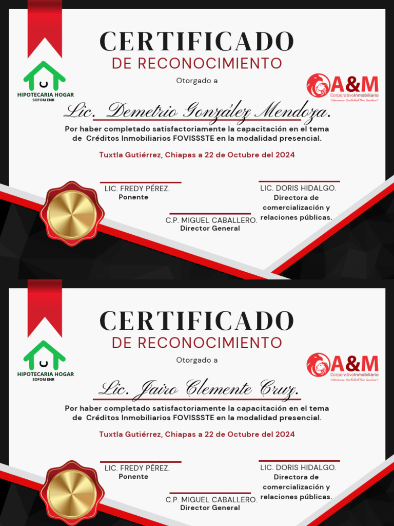 Certificado de Reconocimiento Elegante Blanco y rojo (4) | PDF