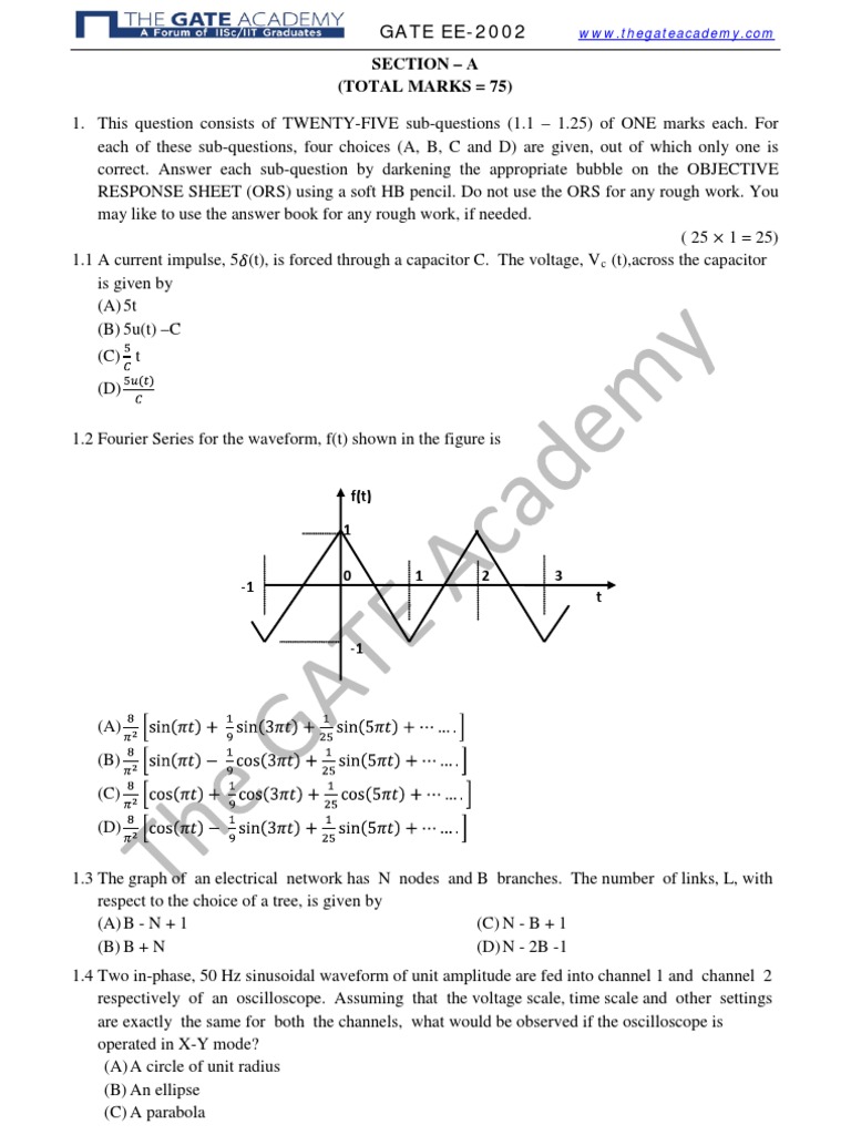 EE 2002 GATE Questions | PDF