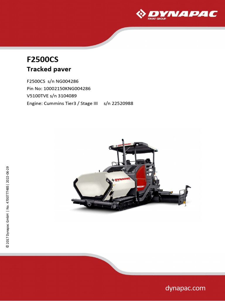 F2500CS DSL | PDF | Manufactured Goods | Mechanical Engineering