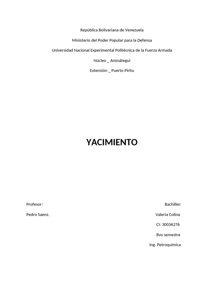 Yacimiento | PDF | Petróleo | Escala de tiempo geológico
