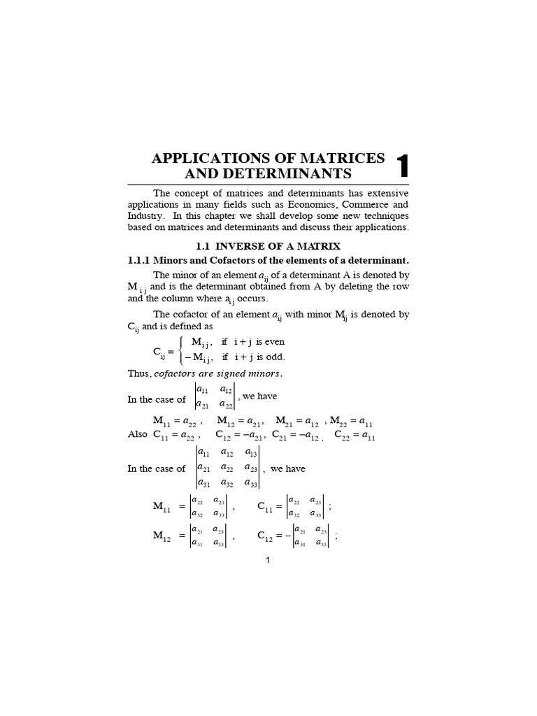 Matrix Inverses and Applications | PDF | Matrix (Mathematics) | Determinant