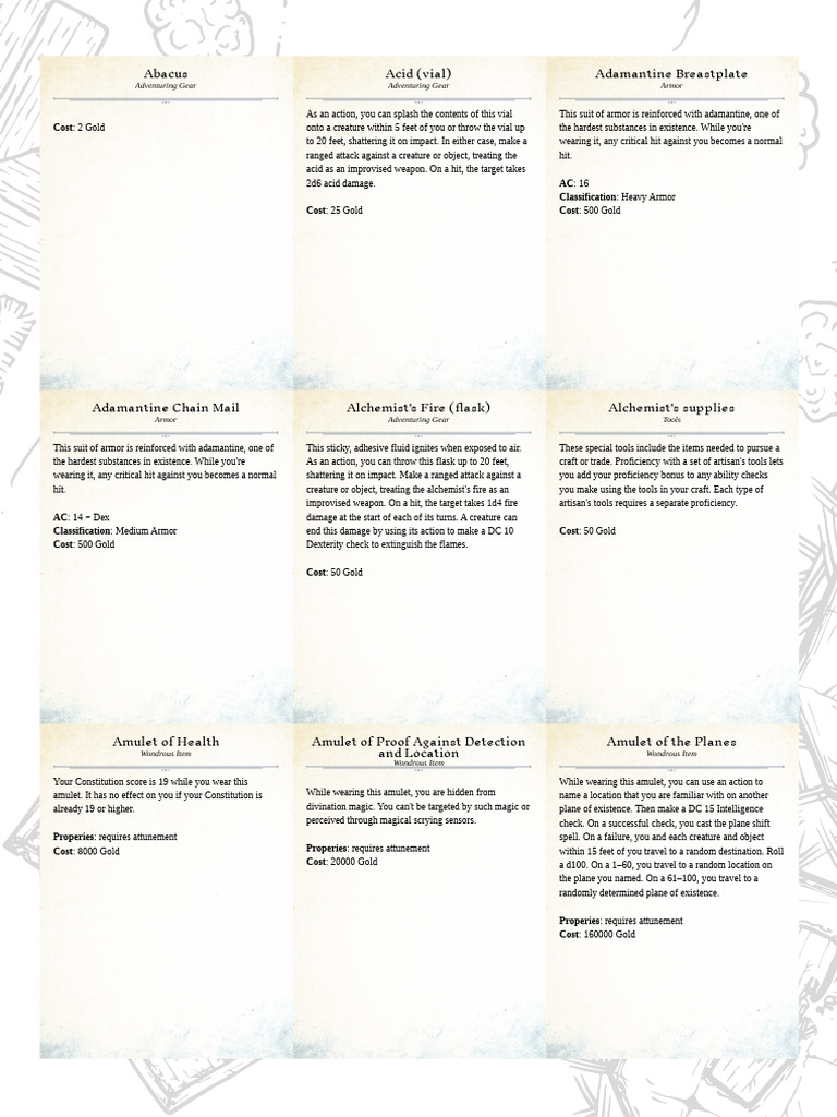 Mythical Ink Items | PDF | Magician (Fantasy) | Armour