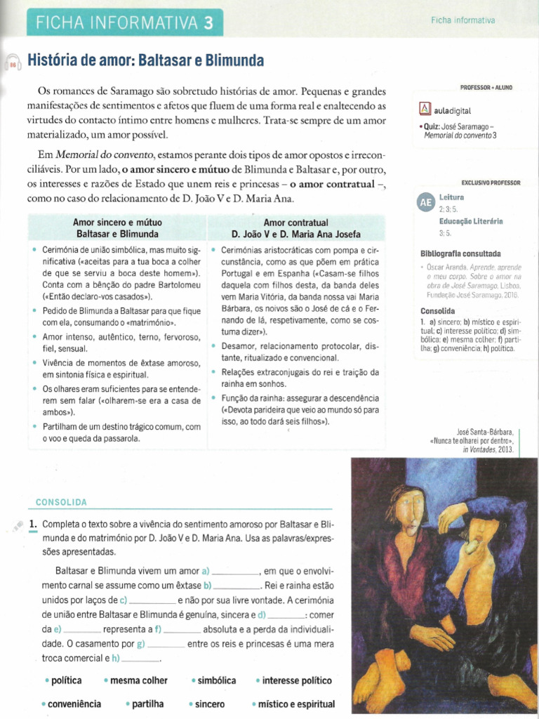 Ficha Informativa3 - Baltasar e Blimunda | PDF