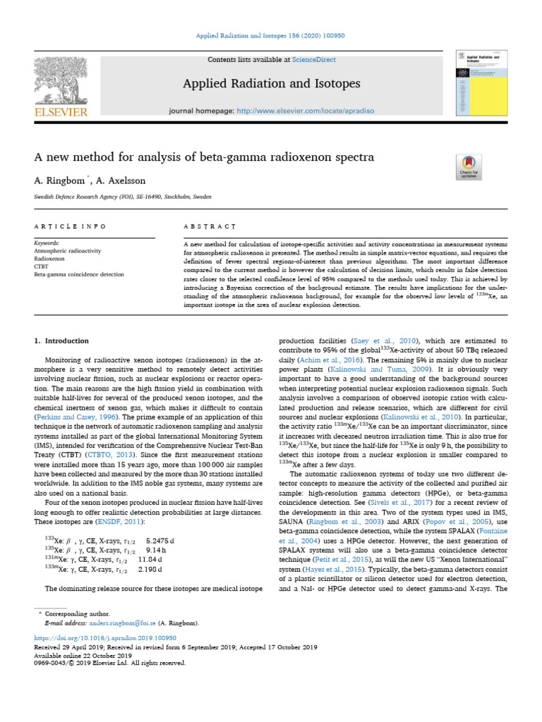 Ringbom 2020 | PDF | Nuclear Physics