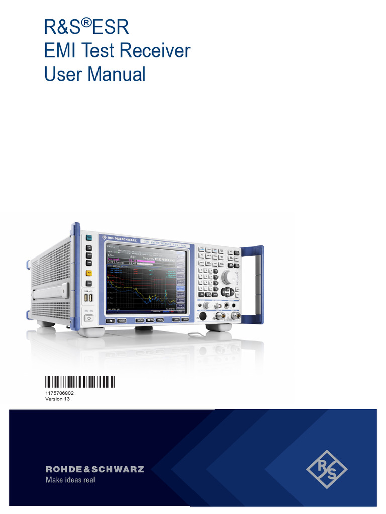 R&S ESR EMI Test Receiver Manual | PDF | Computing | Information And ...